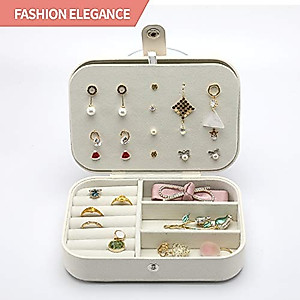 DerBlue Travel Jewelry Case,Small Jewelry Box,Portable Travel Jewelry Box Organizer Display Storage Case for Rings and Earrings