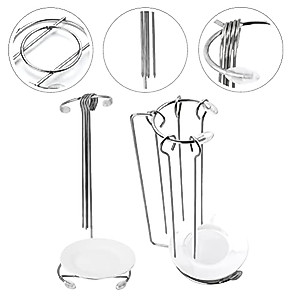 Hemoton 2 Sets BBQ Skewer Set Brazilian Barbecue Skewer Stand Stainless Steel Barbecue Skewers Holder Stand Rack for Chicken Sausage Meat