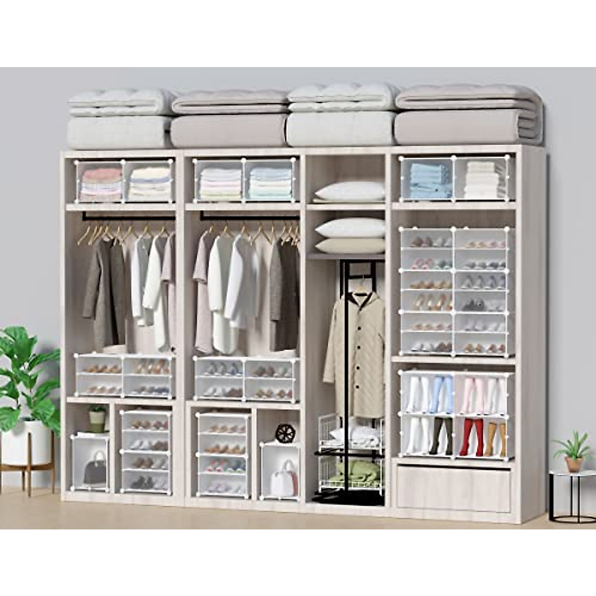 HOMIDEC Shoe Storage, 8-Tier Shoe Rack Organizer for Closet 32 Pair Shoes Shelf Cabinet for Entryway, Bedroom and Hallway