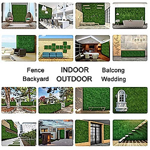 Sunnyglade 12 Pieces 20"x 20" Artificial Boxwood Panels Topiary Hedge Plant, Privacy Hedge Screen Sun Protected Suitable for Outdoor, Indoor, Garden, Fence, Backyard and Decor (12PCS)