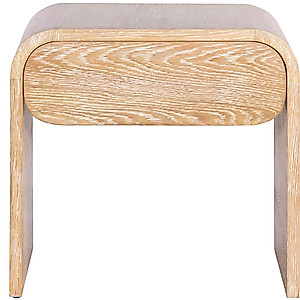 Meridian Furniture 862-NS Cresthill Collection Mid-Century Modern Nightstand, White Oak, 24" W x 18" D x 23" H