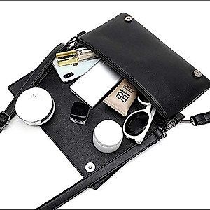 FiveloveTwo Women Small Punk Rivet Handbag Purse Clutch PU Satchel Shoulder Tote Top-handle Bag Black