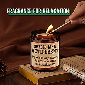 GSPY Scented Candle - Retirement Gifts, Retirement Gifts for Women, Men - Happy Retirement Gifts, Fun Retirement Gifts, Retired Gifts for Women, Best Friend, Teacher, Nurse, Coworker, Boss, Mom