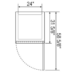 Everest Refrigeration ESR1 29-1/4' Reach-in Commercial Refrigerator with Solid Door, One Section, 23-Cubic Feet, Stainless Steel, NSF