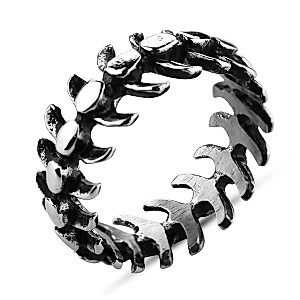 JILIYUPA Silver Goth Punk Ring for Men Women, Skeleton Human Spine Ring, Cool Gothic Ring, Vintage Ring, Knuckle Ring, Y2K Accessories (7)