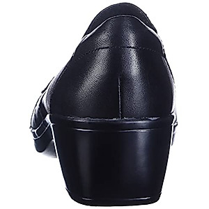 Clarks Women's May Marigold Slip-On Loafer, Black Leather, 9 M US