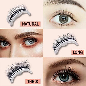 Conversionh Eyelashes - Glazyboo Self Adhesive Eyelashes, Self-Adhesive Eyelashes, Waterproof Reusable Self Adhesive Eyelashes (2Pairs Natural)