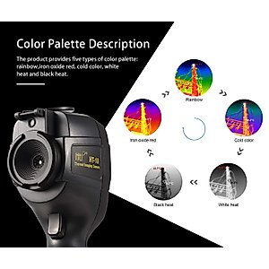 220 x 160 IR Resolution HTI Thermal Imager, Handheld 35200 Pixels Thermal Imaging Camera with 3.2" Color Display Screen(Battery Included)