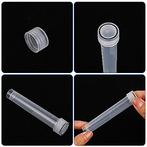 10PCS 10ml Clear Plastic Test Tubes with Caps, Sample Frozened Test Tubes Vials Seal Cap Container for Laboratory School Scientific Experiments, Liquid Storage