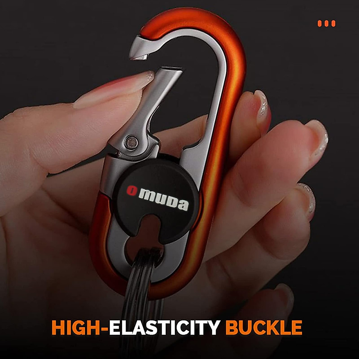 Qitiieli Men's Car Key Chain, Personalized Car Keychain for Men, Men's Metal Waistband Car Keychain, Double Ring Design, High-elasticity Buckle, Premium Car Keychain for Men