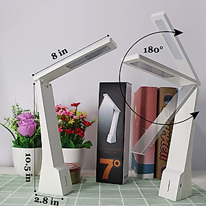 AOIRHLA Portable LED Desk Lamp, Rechargeable LED Lamp, Desk Lamp Battery Powered,Small Cordless Table Lamp, 3 Color Modes,3 Brightness Levels,White