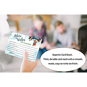 Teddy Bear Advice And Wishes Cards For The New Baby, Baby Advice Cards Perfect Addition to Your Baby Shower Party Game,Decorations Party Supply，25 Cards(bb009-JYK 003)