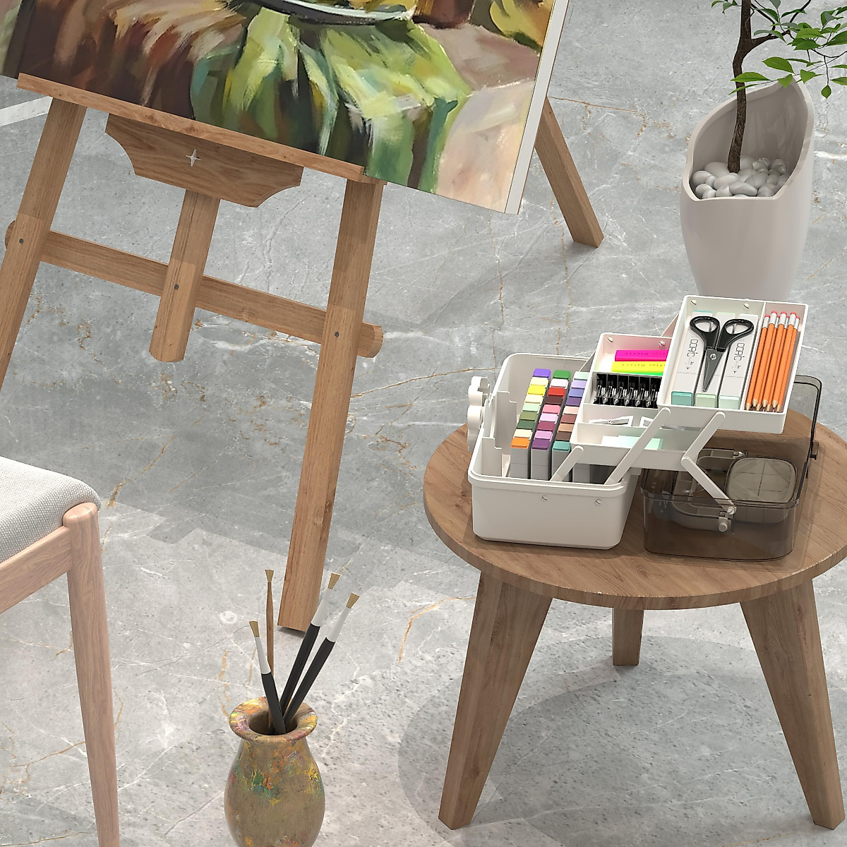 Covetree 3-Layer Plastic Dividing Storage Box，Multifunctional Plastic Tool Box with Handle for Sewing, for Sewing, Makeup, Medicine, Nail, Hair Accessories for Kids