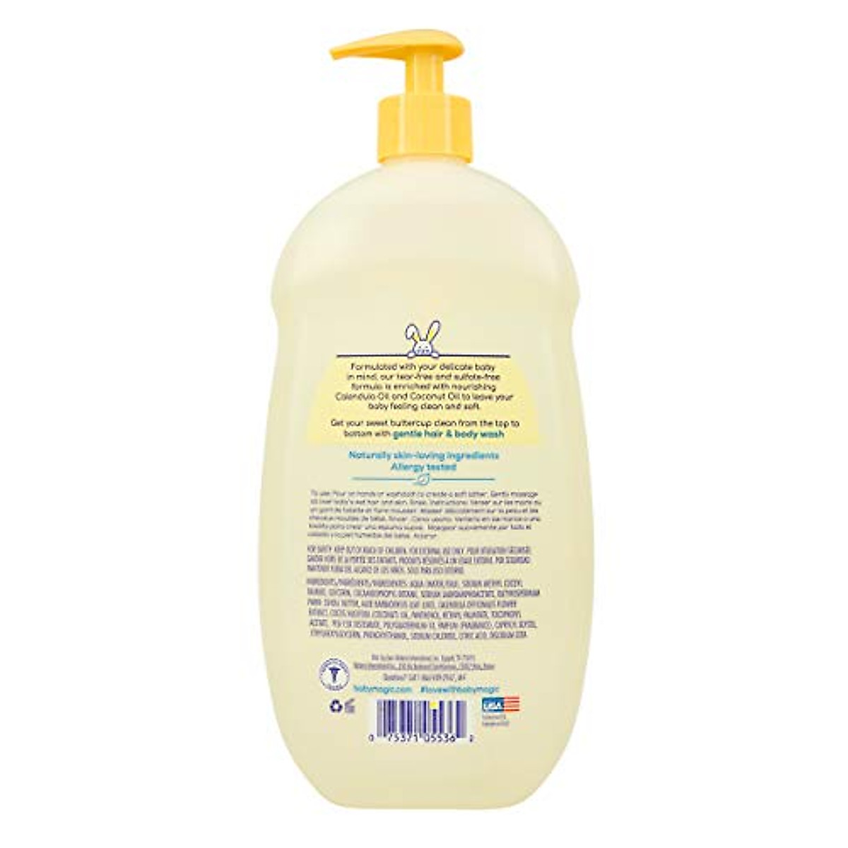 Baby Magic Gentle Hair & Body Wash, Soft powder scent, 30 Fl Oz, Pack of 4, With nourishing Calendula and Coconut Oil