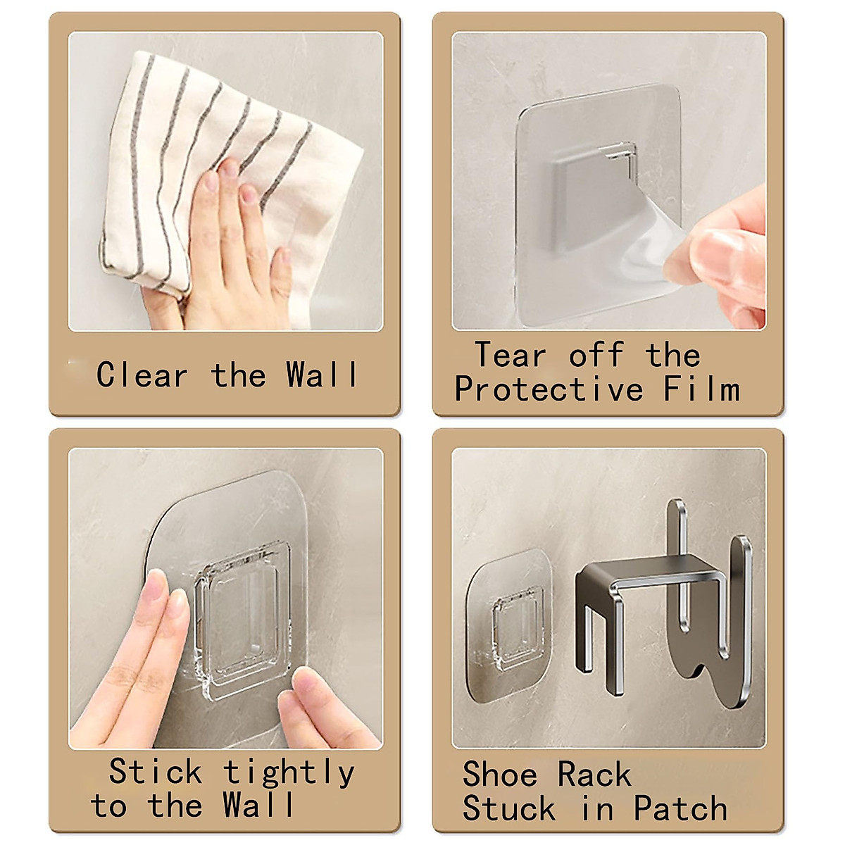 YIKANGHENG Black Slipper Rack, 3 Inch x 2 Inch Aluminium No Punching Hole Slipper Holder for Hanging Slipper, Making Your Room Tidy, Used for Bedroom and Bathroom (Black)