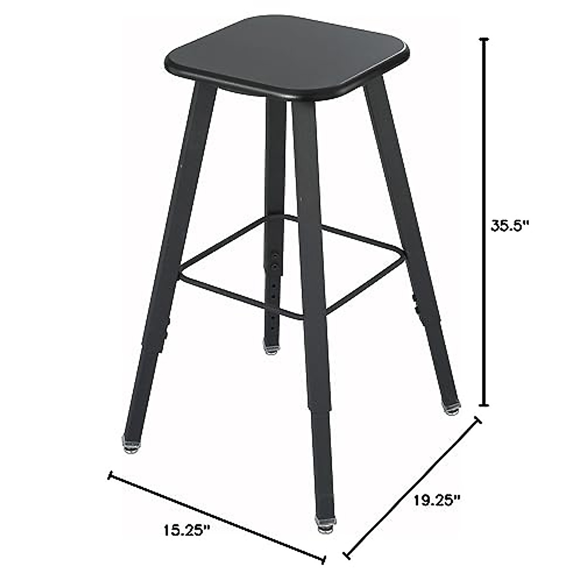 Safco Products 1205BL Alphabetter® Stool for Alphabetter Stand-Up Desk (Sold Separately), Black Frame, Black Seat Classroom and Home School Desk