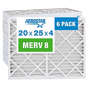 Aerostar 20x20x4 MERV 11 Pleated Air Filter, AC Furnace Air Filter & 20x25x4 MERV 8 Pleated Air Filter, AC Furnace Air Filter