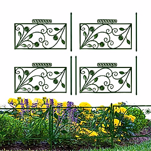 Garden Fence Border, Small Fence for Garden, No Dig Garden Fencing, Decorative Garden Fence, Rustproof Panel Border Animal Barrier, Fencing for Yard Landscape Patio Outdoor Decor