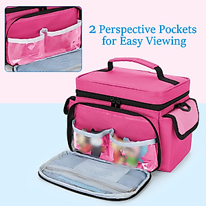 LoDrid Carrying Case Compatible with Toniebox, Portable Bag with Shoulder Strap for Audio Player Starter Set, Headphones Charging Station Storage, Rose Red (Bag Only)(Patent Design)