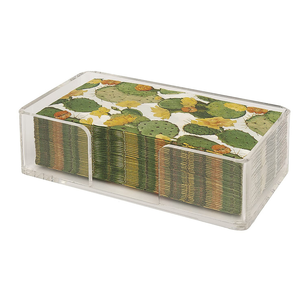 Guest Towel Holder Tray Bathroom Paper Hand Towels Caddy Basket Acrylic Holder Bathroom Accessories Clear Bathroom Storage and Organization or Dinner Napkin Holders 4.5" x 9" x 2.5 Made in USA