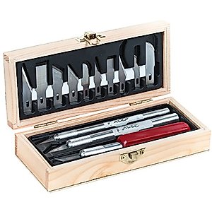 Excel Blades Sharp Hobby Knife Set, Precision Cutting Tool Set for Vinyl, Paper, Wood, Leather, Craft Knife Bulk Set Includes Light To Heavy Duty Knives and 13 Blades