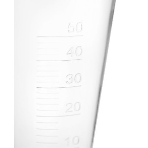 EISCO Conical Measure, 50ml - Polypropylene Plastic, Translucent - Pouring Spout - 2ml Raised Graduations - Hexagonal Base