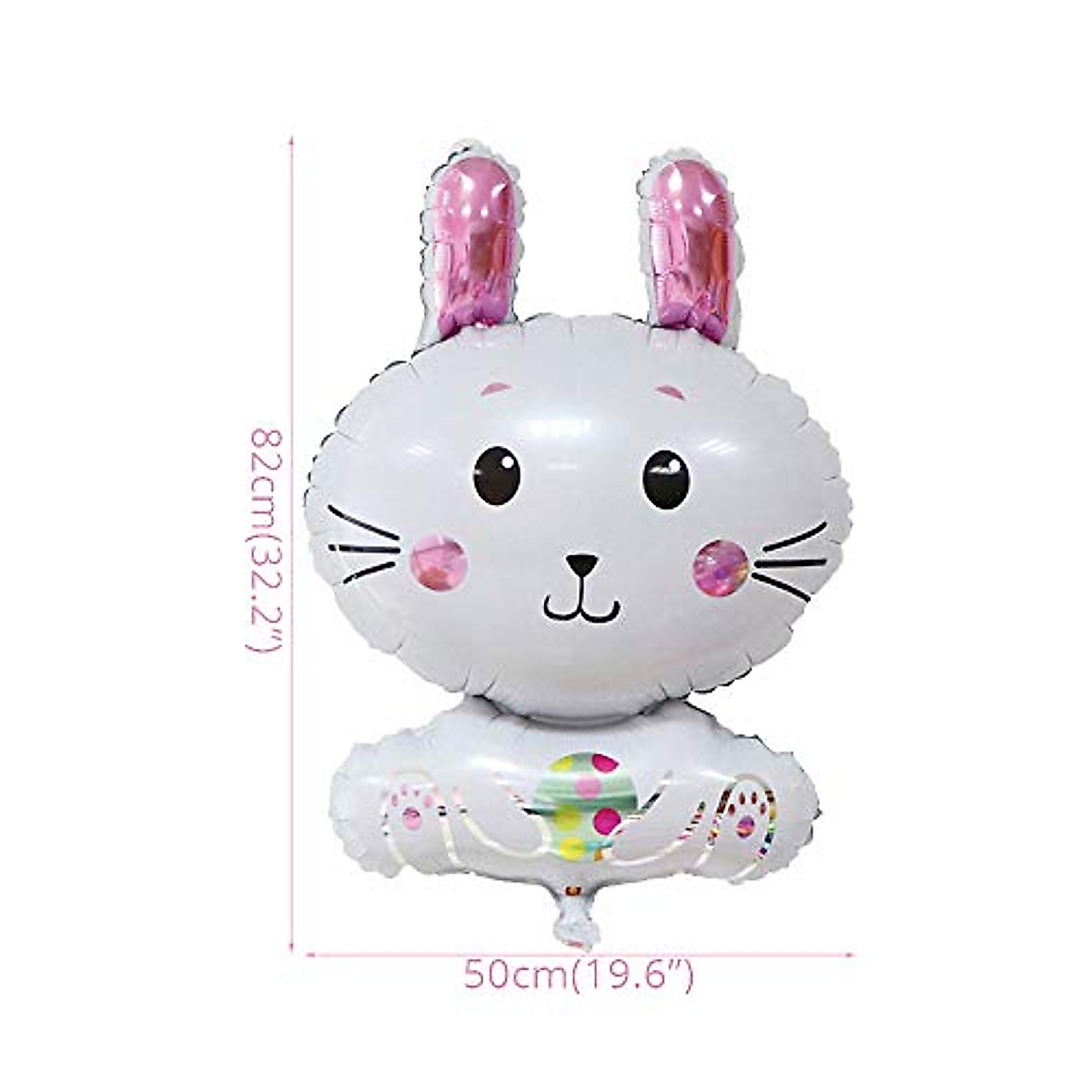 Easter Cute Bunny Balloons Mylar Foil Balloon Halloween Decorations Birthdays Animal Party Supplies 5Pcs