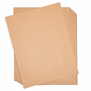 48 Sheets Brown Kraft Paper Material for Crafts, Party Invitations, Wedding, Letter Size (120 gsm, 8.5 x 11 In)