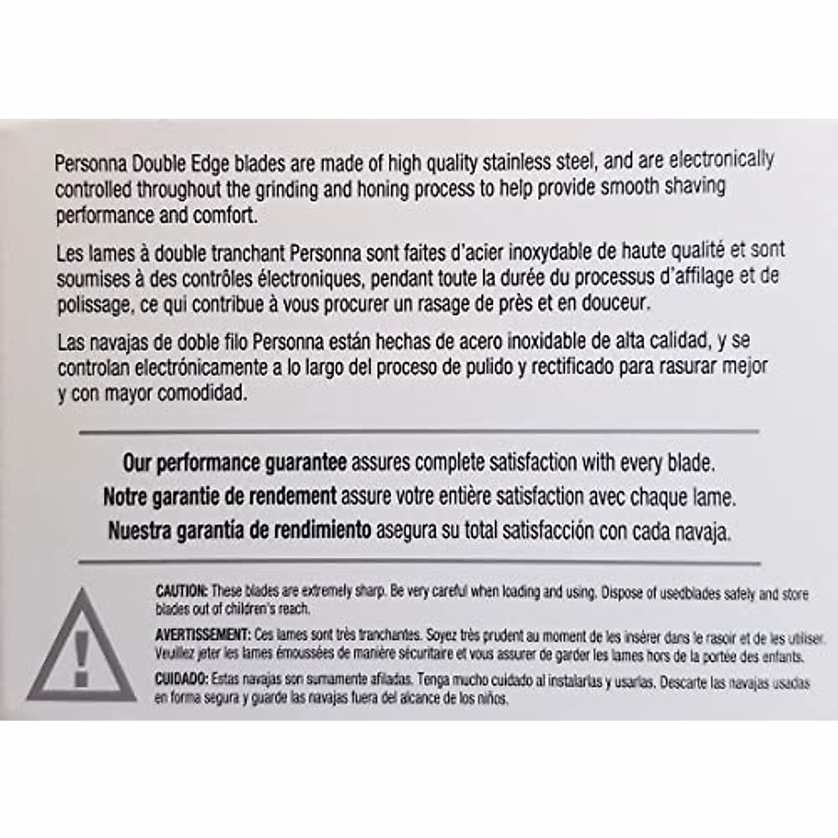 Personna Double Edge Razor Blades in White Wrapper 100 count