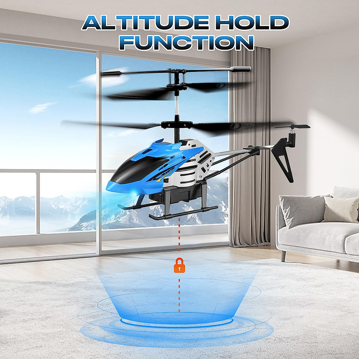 Britik Remote Control Helicopter for Kids - RC Helicopters Toys, One Key Takeoff/Landing and Hover Functionality, 3-Speeds, LED Lights and Crash Protection-Indoor Flying Toy, Gift for Boys/Girls Kids