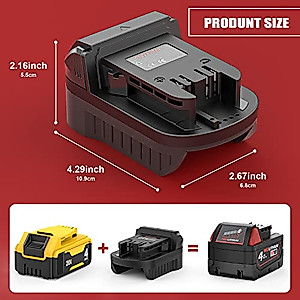 for Dewalt 18V/20V Max Battery Adapter Convert to for Milwaukee M18 18V Tool Use