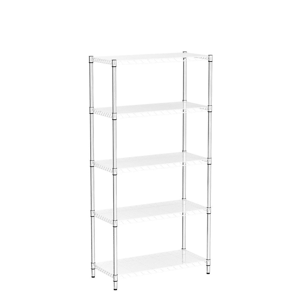 EFINE Chrome 5-Shelf Shelving Unit with Shelf Liners Set of 5, Adjustable, Steel Wire Shelves, 150lbs Loading Capacity Per Shelf, Shelving Units and Storage for Kitchen and Garage (30W x 14D x 60H)