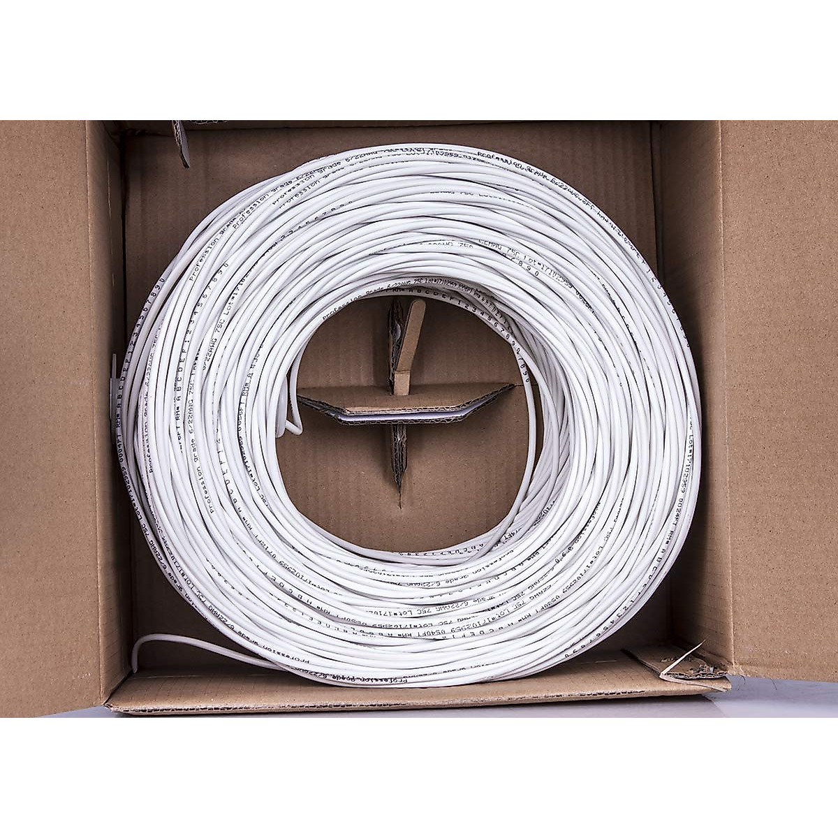 FiveStarCable 22-6 1000 Ft 22 AWG 6 Conductors Alarm Security Wire 22/6 22-6 Security Cable Alarm Audio Power Bulk Cable White