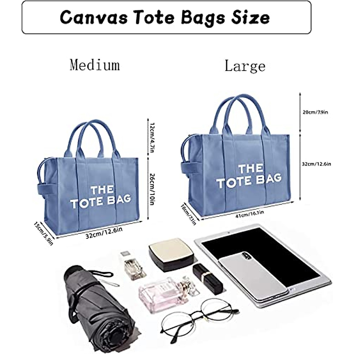 Gourafno The Tote Bag for Women, Canvas Crossbody Tote Bags with Zip Casual Canvas Shoulder Bags for Work School and Trave