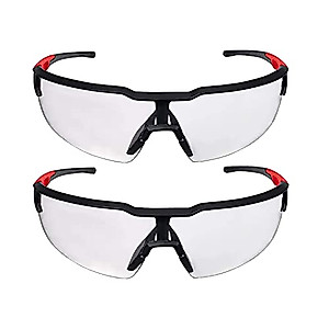 Milwaukee Anti-Fog Safety Glasses Clear Lens Black/Red Frame 2 pc. - Case of 2