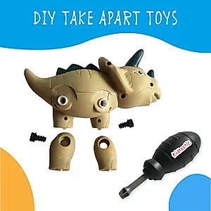 Kidtastic Take Apart Dinosaur Building Set for Kids Ages 3-9 and Up | Fun with T-Rex, Alamosaurus, Triceratops & Pterodactyl Toys | Educational & Creative STEM Play for Boys & Girls