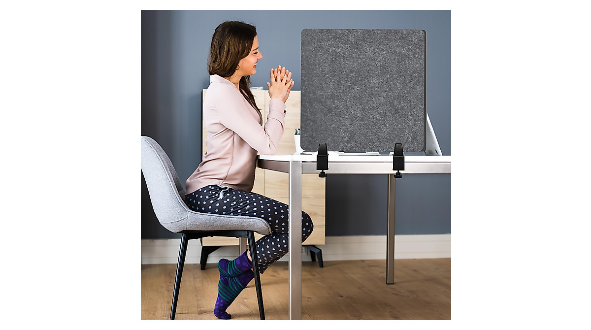 Jetec Clamp on Desk Divider for Office Acoustic Desk Privacy Panel ...