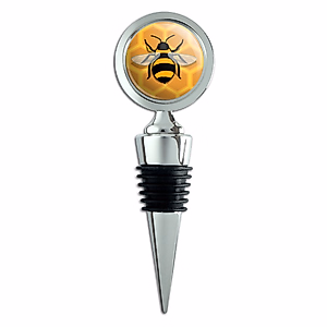 Bee on Honeycomb Wine Bottle Stopper