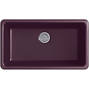 KOHLER 5707-0 Iron/Tones Kitchen Sink, White