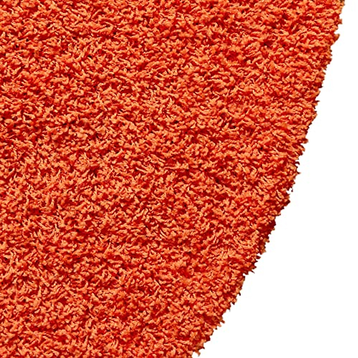 Rugs.com - Über Cozy Solid Shag Collection Rug – 4 Ft Round Tiger Orange Shag Rug Perfect for Kitchens, Dining Rooms