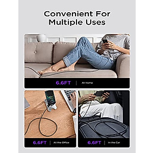 LISEN [3-Pack] 90-Degree USB-C Fast Charging Cables [6.6ft, 3.2A] -Never Rupture - Compatible with Samsung Galaxy S20/S10/S9/Note 10/9