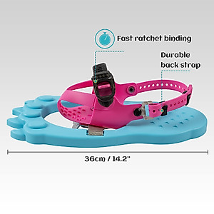 G2 16 Inch Kids Snowshoes Set with Trekking Poles, Snow Baskets, Storage Bag, Fast Ratchet Binding Design, for Child Youth Boys and Girls (Blue)