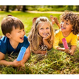 200 Pcs Popsicle Bags, Plastic Freeze Ice Pop Bags, Disposable Popsicle Bags with Funnel, Ice Candy Bags for Making Ice Pop, Yogurt, Ice Candy(3 x 10 In)