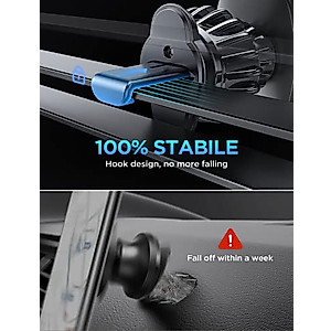 LISEN 2 Pack Magnetic Phone Holder for Car Mount 6 Military Magnets Car Phone Holder Mount Hands Free Vent Cell Phone Holder Mount for Car 6 Metal Plates Fit All iPhone 14/13/12/11, Pro Max, Android