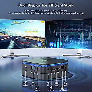 KAMRUI Mini PC 16GB RAM 512GB ROM with Intel 11th Gen N5105(up to 2.9GHz), Mini Computer Small Desktop Dual Display, 4K UHD, Storage Upgrade, WiFi/BT, Home/Office, IOT Micro PC
