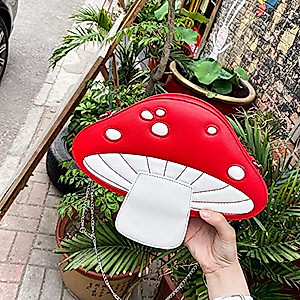 Mellshy Women Cute Mushroom Shape Crossbody Bag PU Leather Shoulder Bag Handbag Satchel Purse