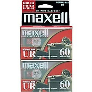Maxell 109024 60 Minute Storage Capacity Normal Bias Type Flat Packs 2 Pack Cassettes