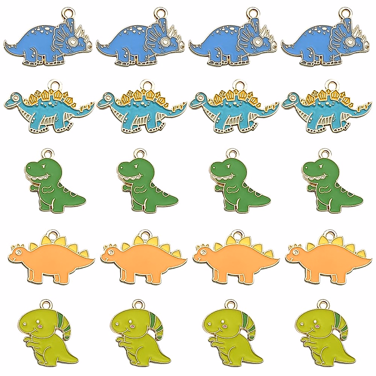 YYMSEN 25 Pcs Bracelet Earring Cartoon Dinosaur Charms Pendant Dinosaur Charms for DIY Bracelet Earring Necklace Keychain Jewelry Crafts Making