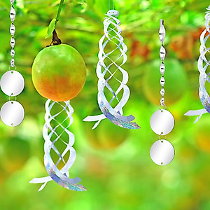 Nitial 39 Pcs Bird Deterrent Devices Outdoor Set 10 Bird Reflective Rods 20 Double Sided Bird Reflector 4 Reflective Pinwheels with Stakes 4 Bird Spiral Reflectors 1 Bird Scare Tape for Yard