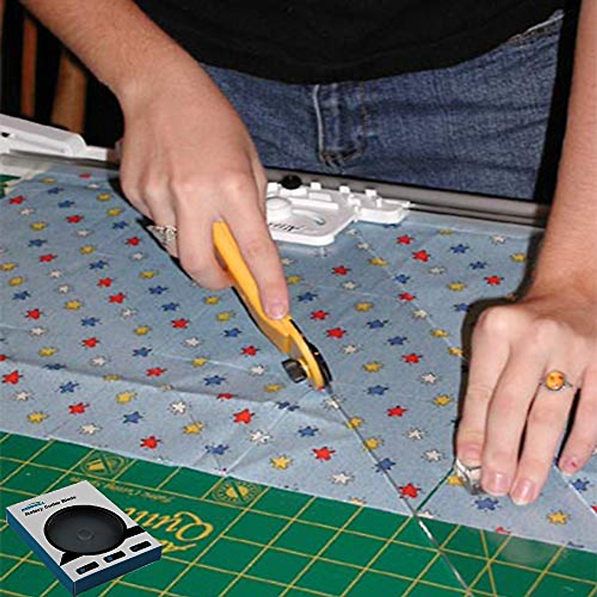 Rotary Cutter Blades 45mm 10 Pack by KISSWILL, Fits Fiskars, Olfa, Martelli, Dremel, Truecut, DAFA Rotary Cutter Replacement for Quilting Scrapbooking Sewing Arts &Crafts, Sharp and Durable